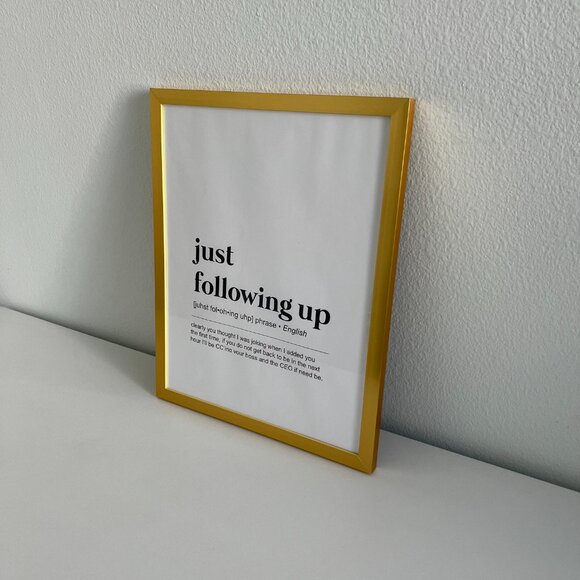 Wall Decor | New Set Of 5 Funny Gold Framed Work Definitions Home ...